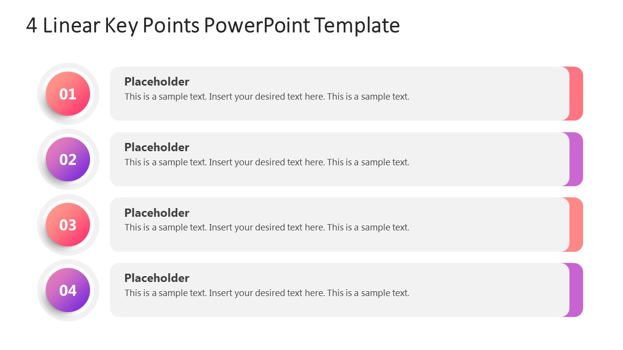 4 Linear Key Points PowerPoint Template - SlideFeast