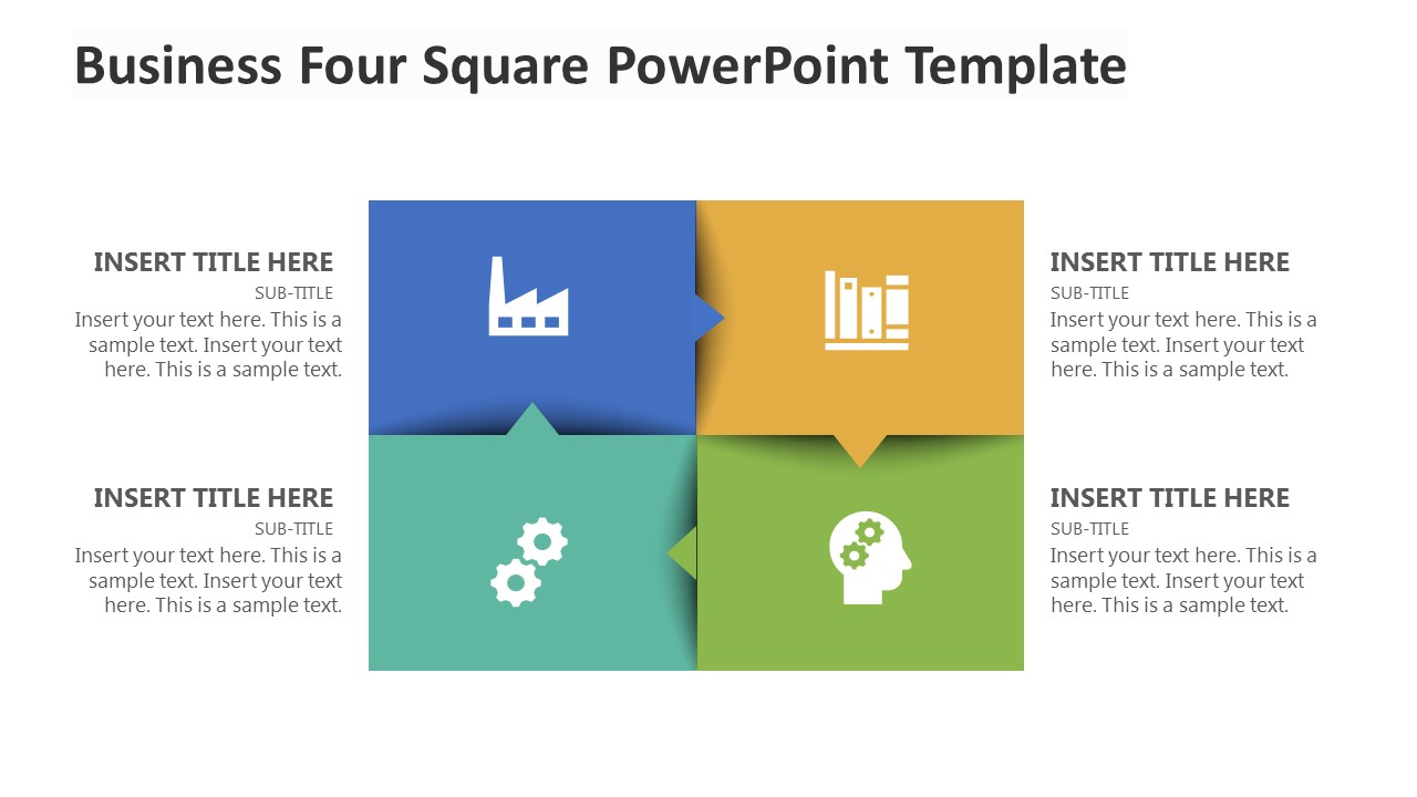 Business Four Square PowerPoint Template - User's blog