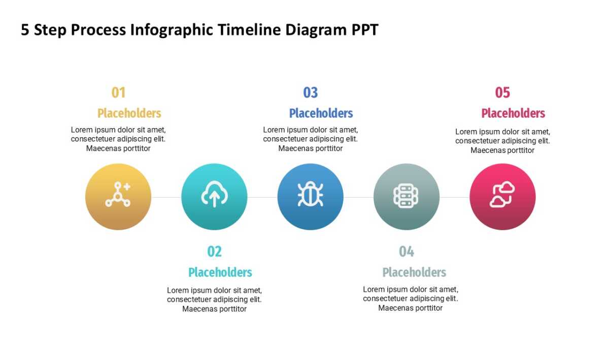 5 Step Process Infographic Timeline Diagram PPT - SlideFeast