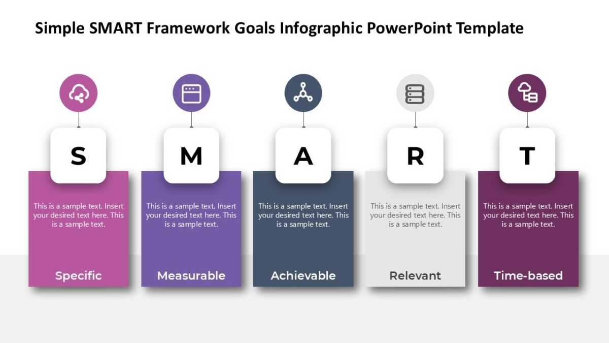 Simple SMART Framework Goals Infographic PowerPoint Template - SlideFeast